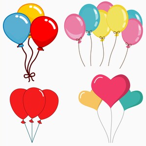 Party Balloon Clipart Colorful Rainbow Glitter Balloons Clipart ...
