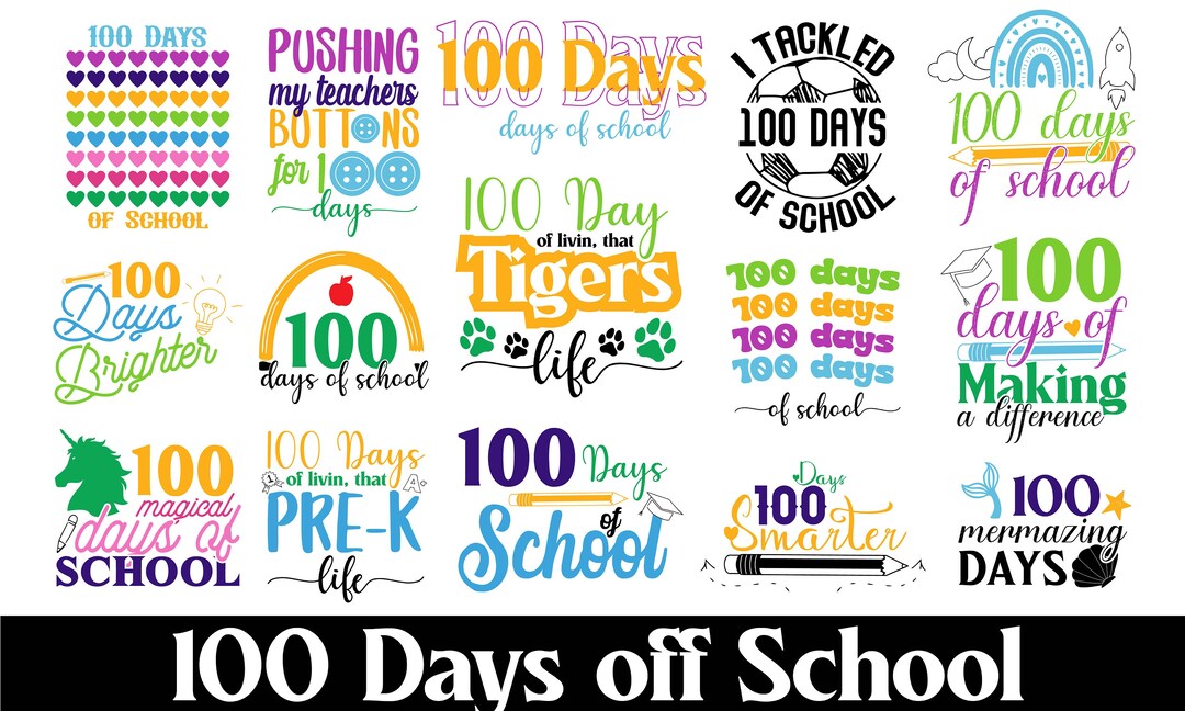 100 Days of School, First Day School Svg Bundle, Back School Svg Bundle ...