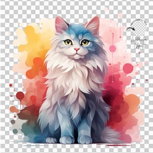 Watercolor Cat Breeds Clipart, Cute Kittens Clipart, Cat Breeds PNG ...