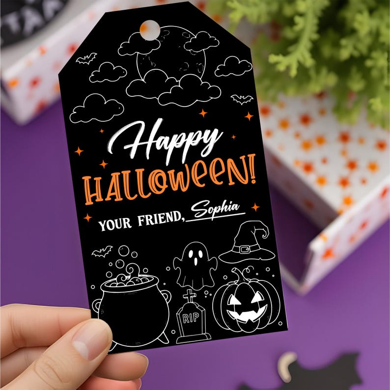 Halloween Gift Tags, Printable PNG SVG (digital Download) - Etsy