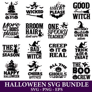 Halloween SVG Bundle, Halloween Clipart, Spooky Season Svg, Halloween ...