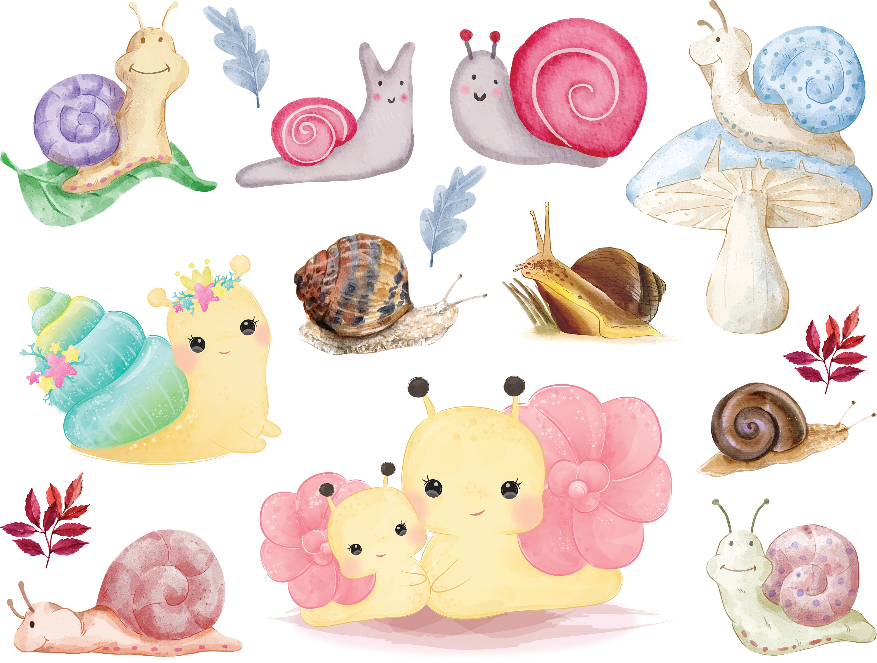 Snail SVG Bundle Insect Clip Art Garden Bugs Clipart | Etsy