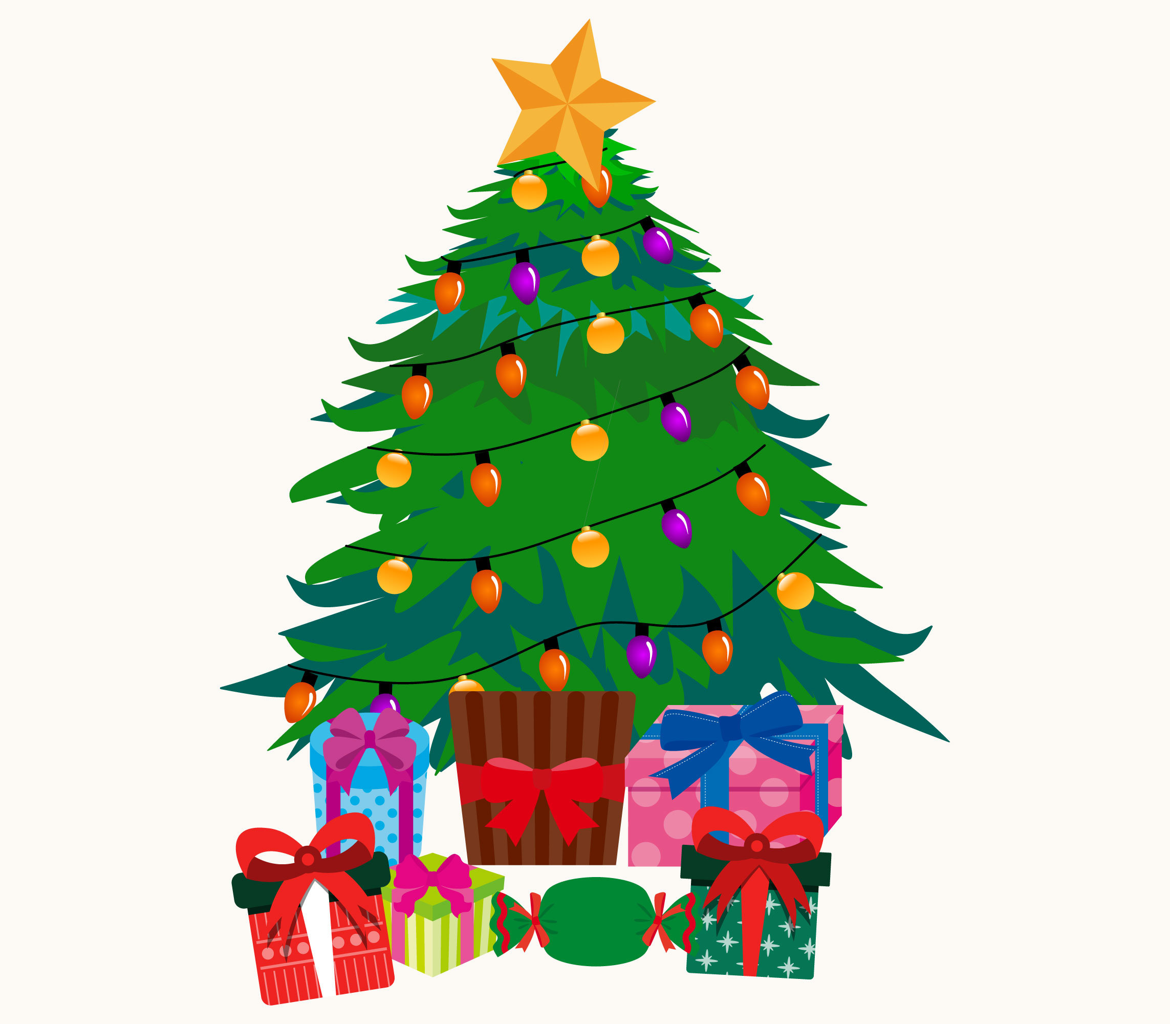 Christmas Tree With Presents Clipart