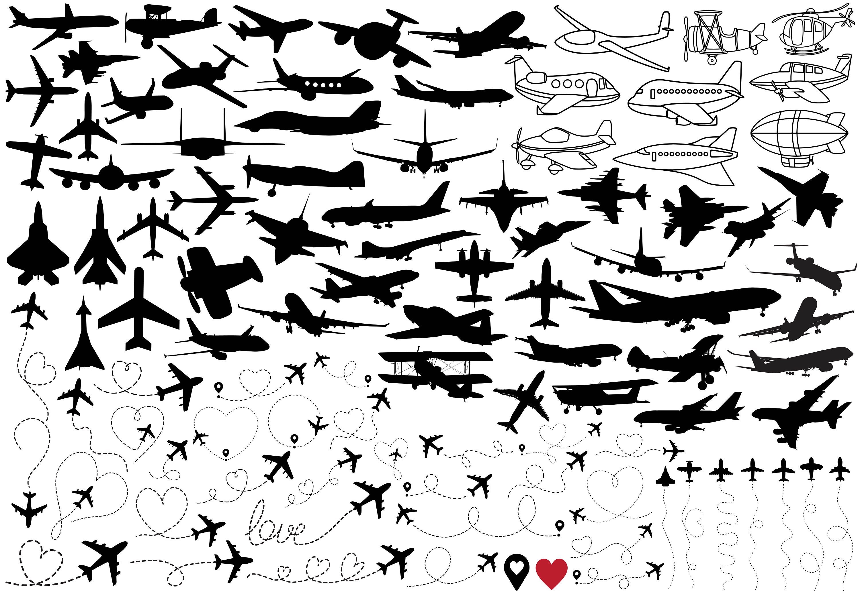 Airplane SVG Bundle, Airplane PNG, Travel Biplane Clipart, Jet Plane ...