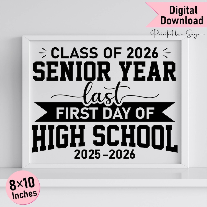 First Day Senior Year Sign - Etsy