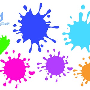 Paint Splatter SVG Bundle: Ink Splats, Stroke Cut Files (digital ...