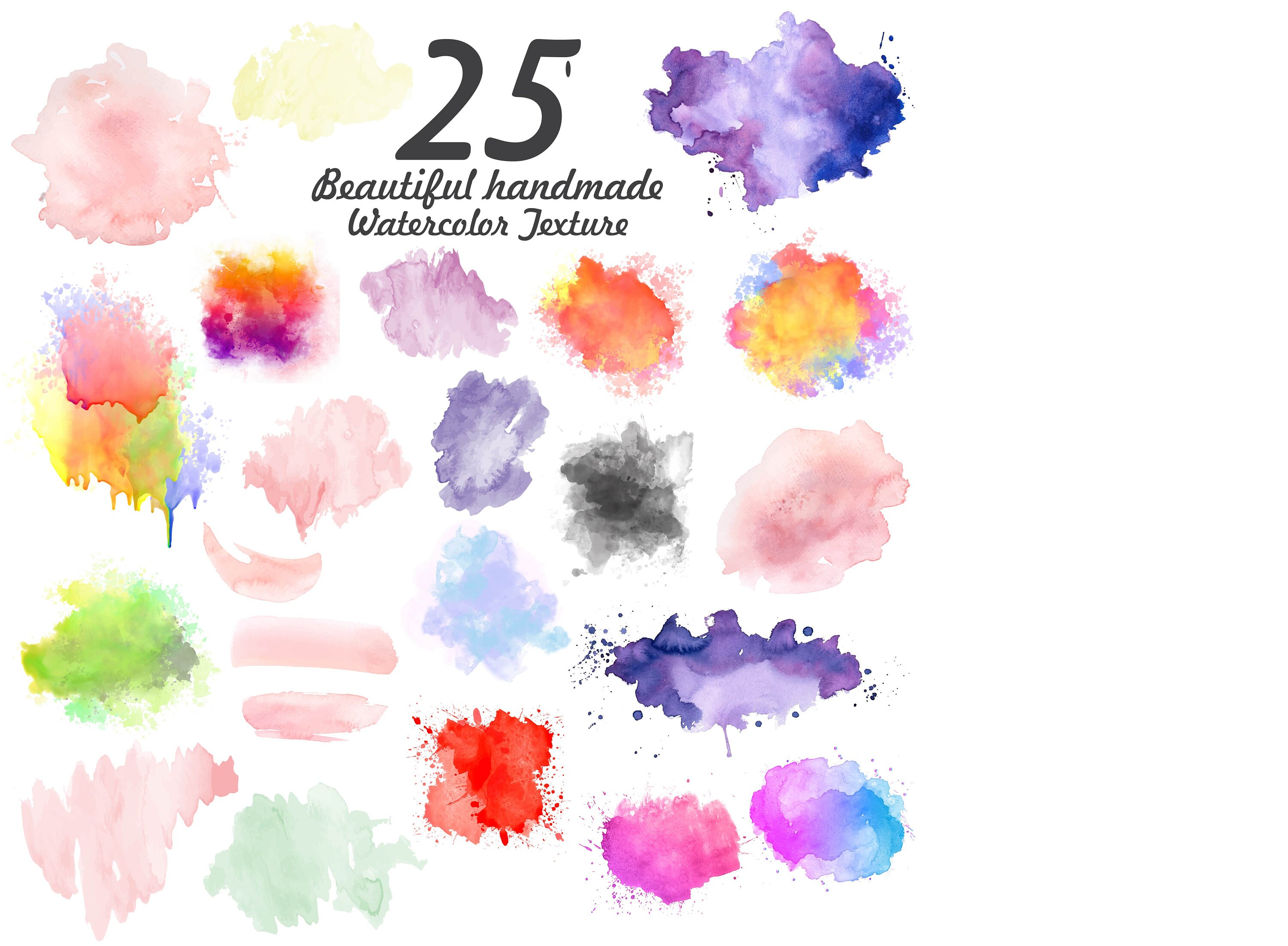 Watercolor Splashes Clipart Paint Stroke Paint Splatter - Etsy