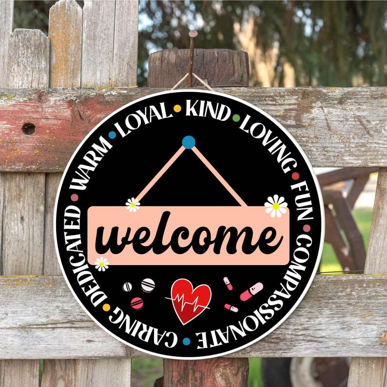 Nurse Office Welcome Sign SVG: Laser Cut Door Hanger Template - Etsy