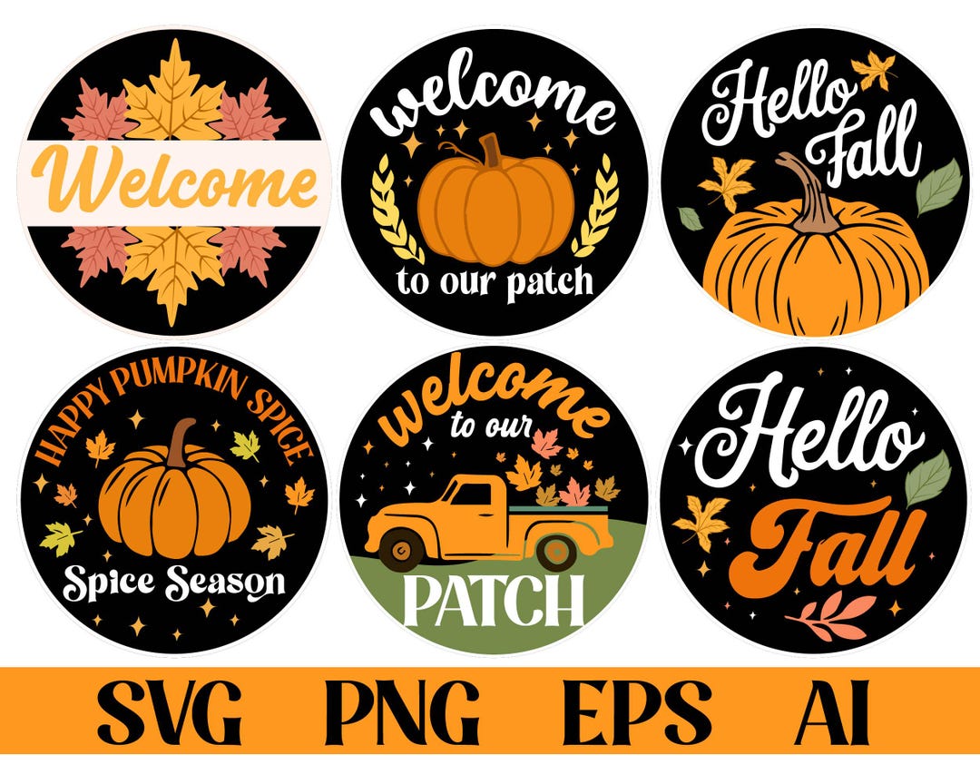 Fall Door Hanger SVG Bundle: Welcome Sign, Laser Cut Files (digital ...