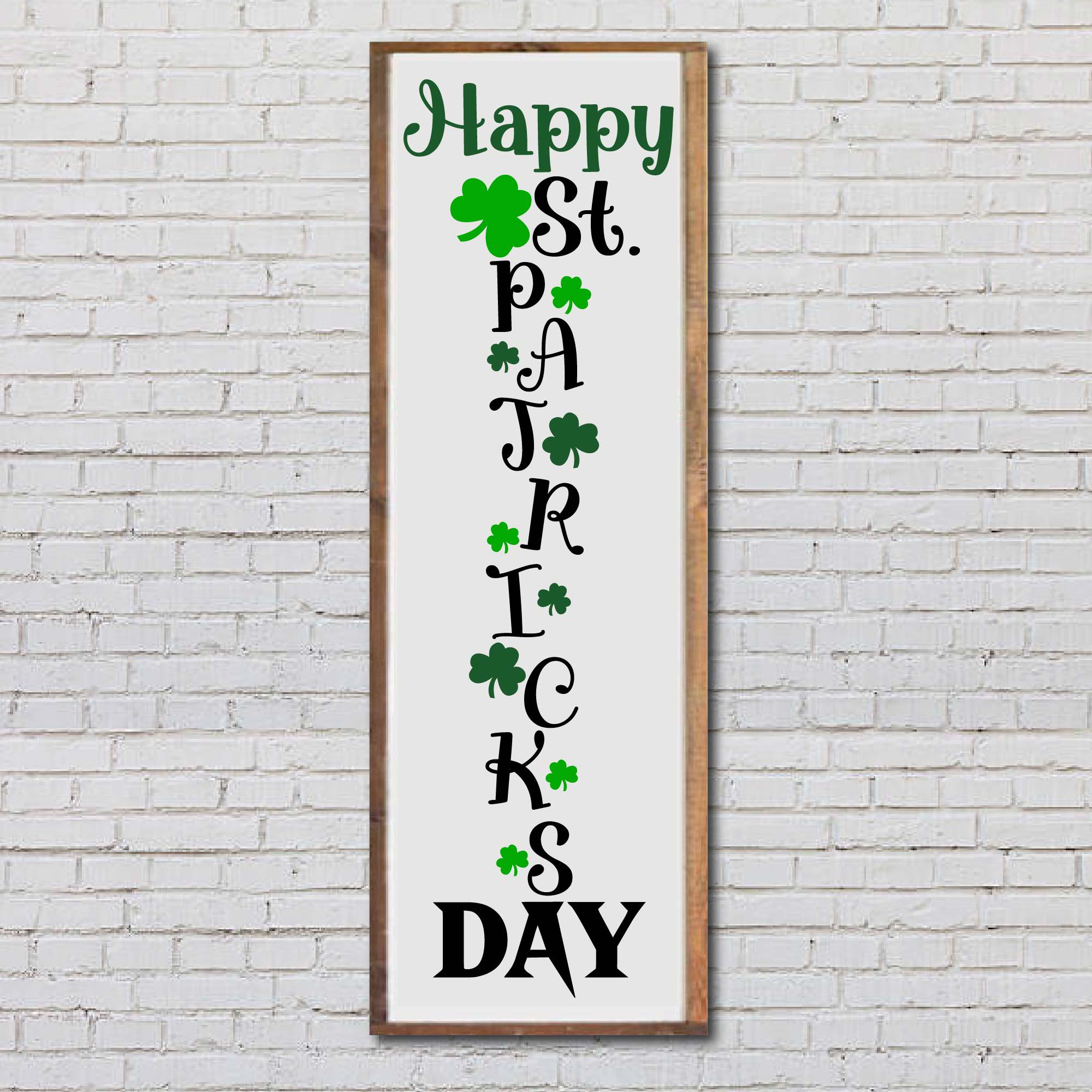 St Patricks Day Porch Sign SVG PNG: Vertical Welcome Sign (digital ...