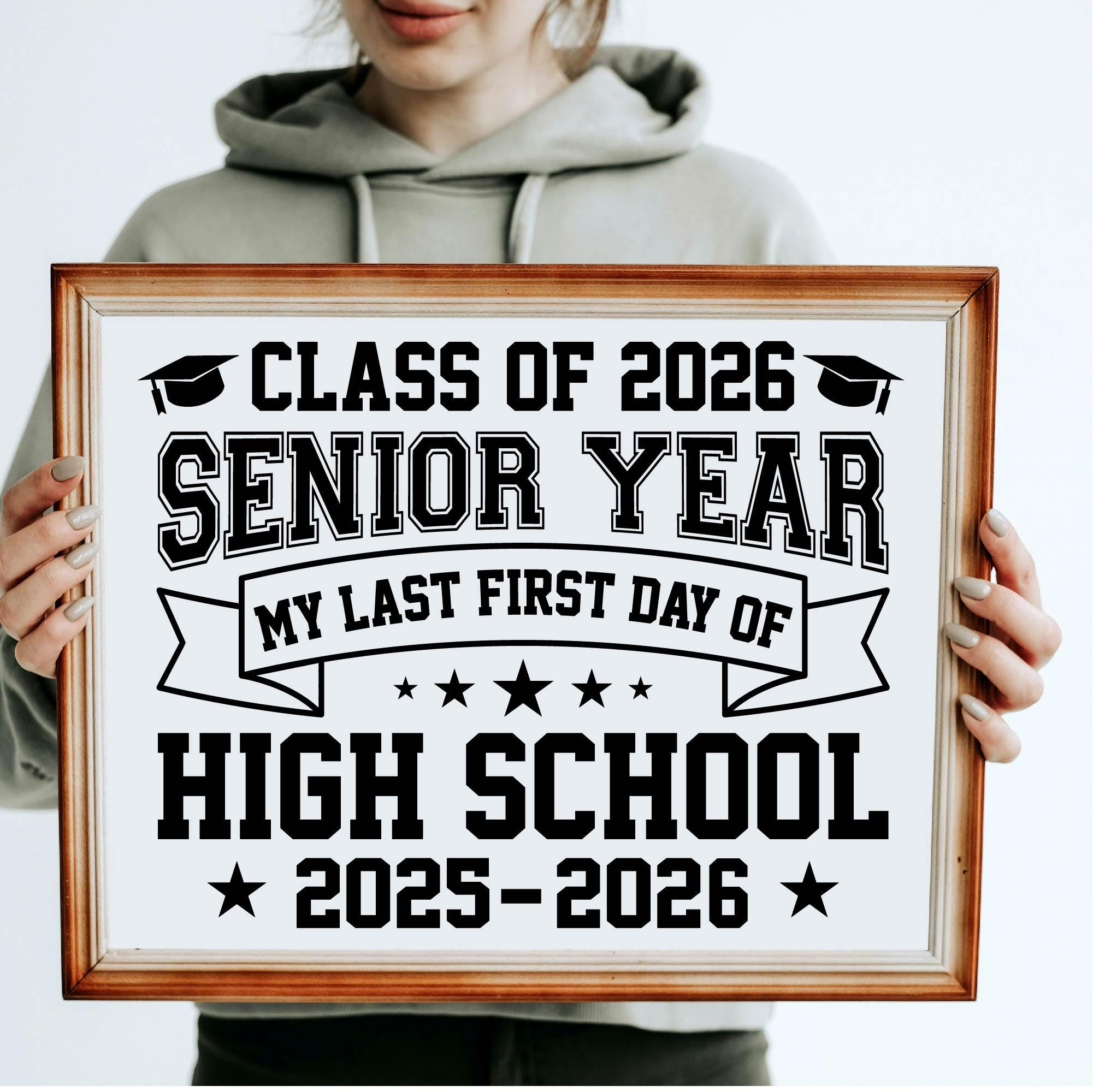 First Day of College Printable Sign: Photo Prop, Class of 2026 SVG PNG ...