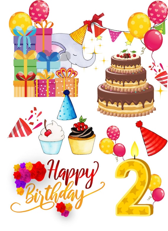 2nd Birthday Cake Clipart