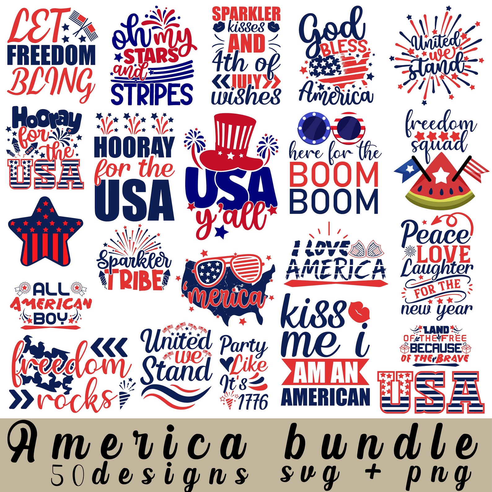 4th July SVG Bundle, Independence Day Svg, 4th of July SVG Bundle, July ...