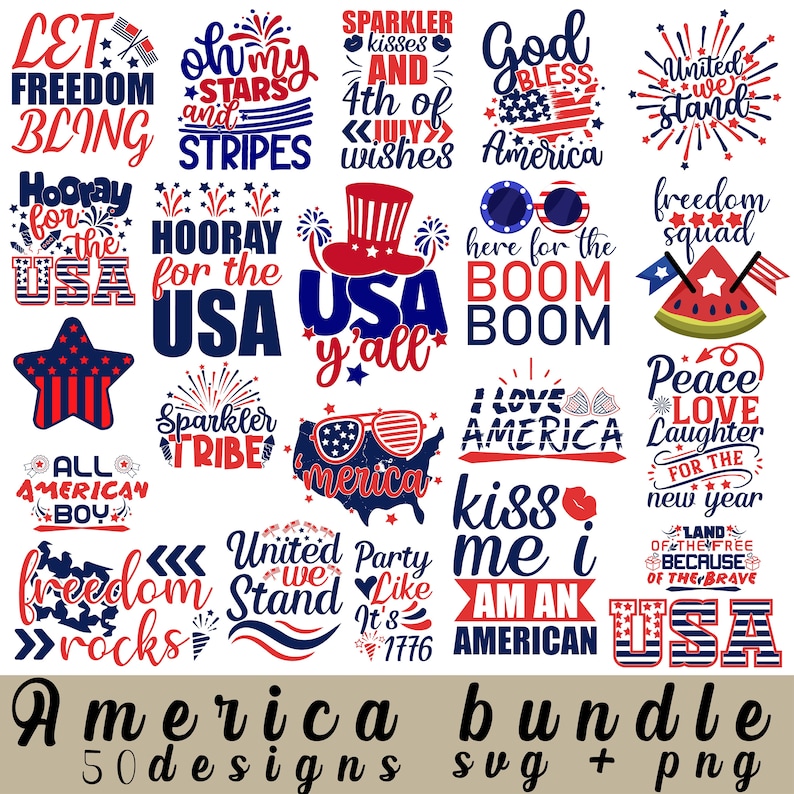 4th July SVG Bundle Independence Day Svg 4th of July SVG - Etsy