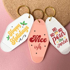 Vintage Christmas Keychain SVG Bundle: Retro Motel Style (digital ...