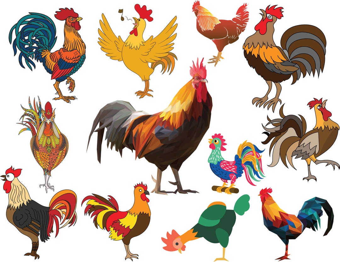 Rooster Clipart, Chicken PNG Watercolor Clip Art, Farm Bird Animal ...