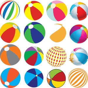 Beach Ball Clipart SVG Bundle, Summer Beach Vector Files, Instant ...