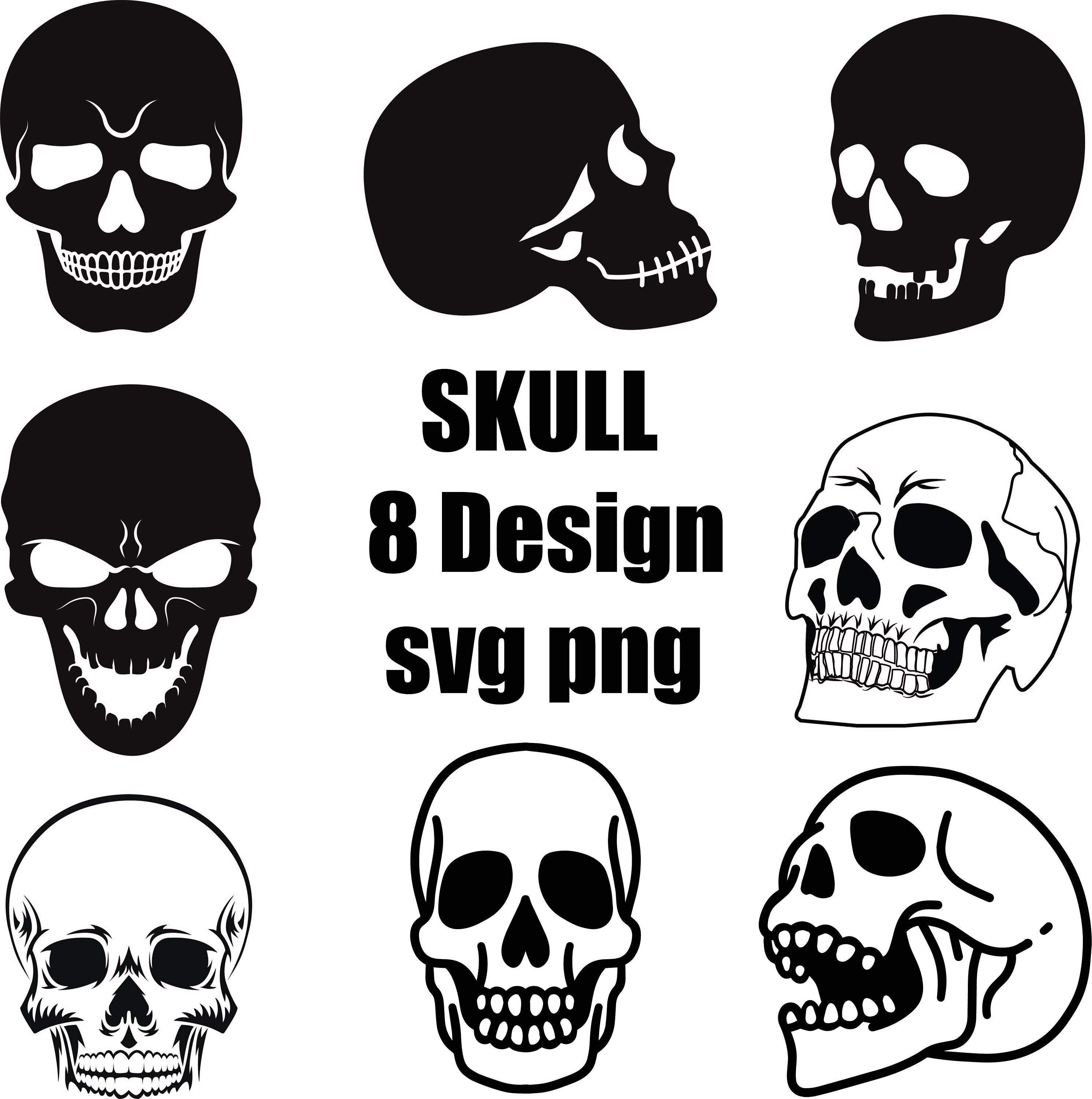Skull SVG Bundle Skull Silhouette SVG Skull Head Clipart - Etsy Ireland