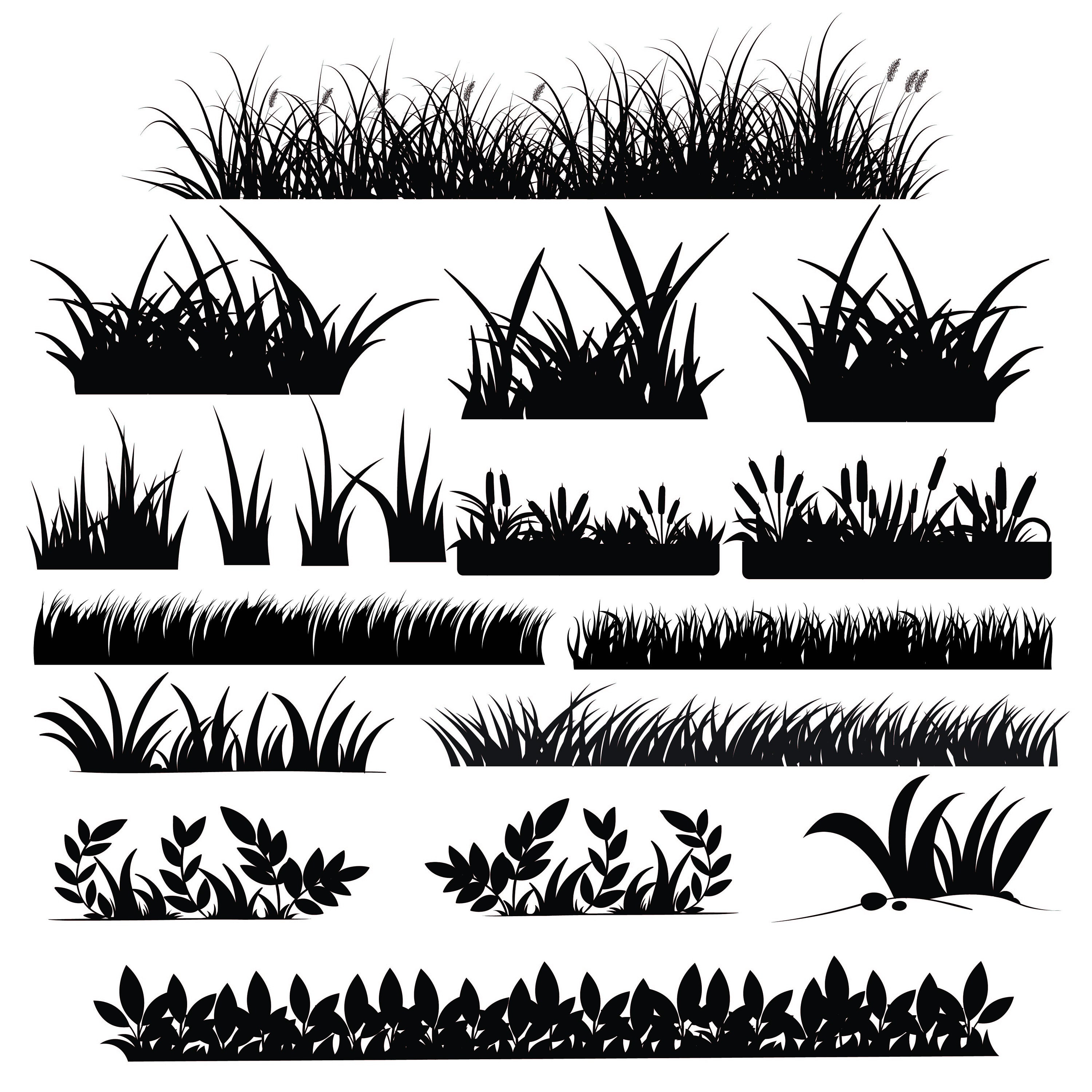 Grass Silhouette SVG Bundle Grass Clipart Grass Svg Cut - Etsy