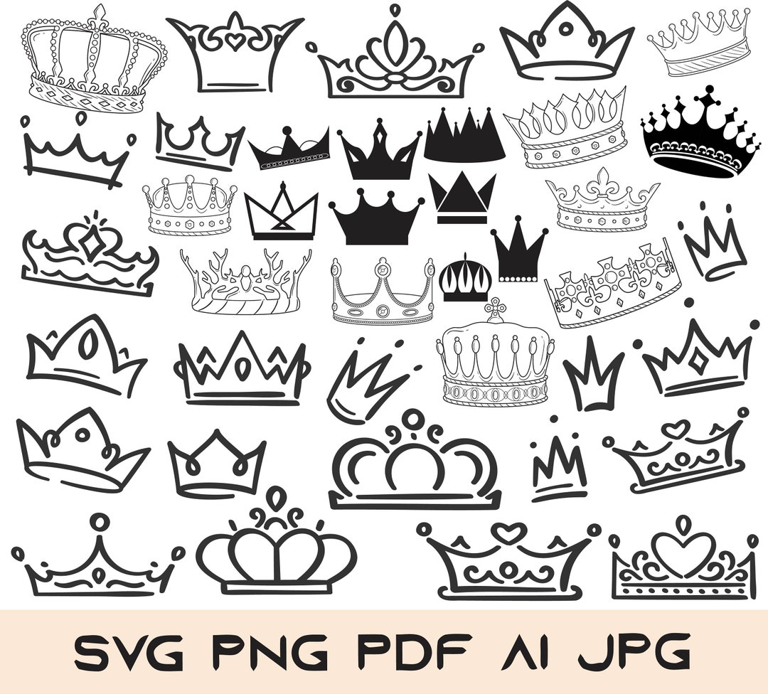 Crowns SVG Bundle, Crown Vector, Crown Clipart, Queen Crown Svg, King ...