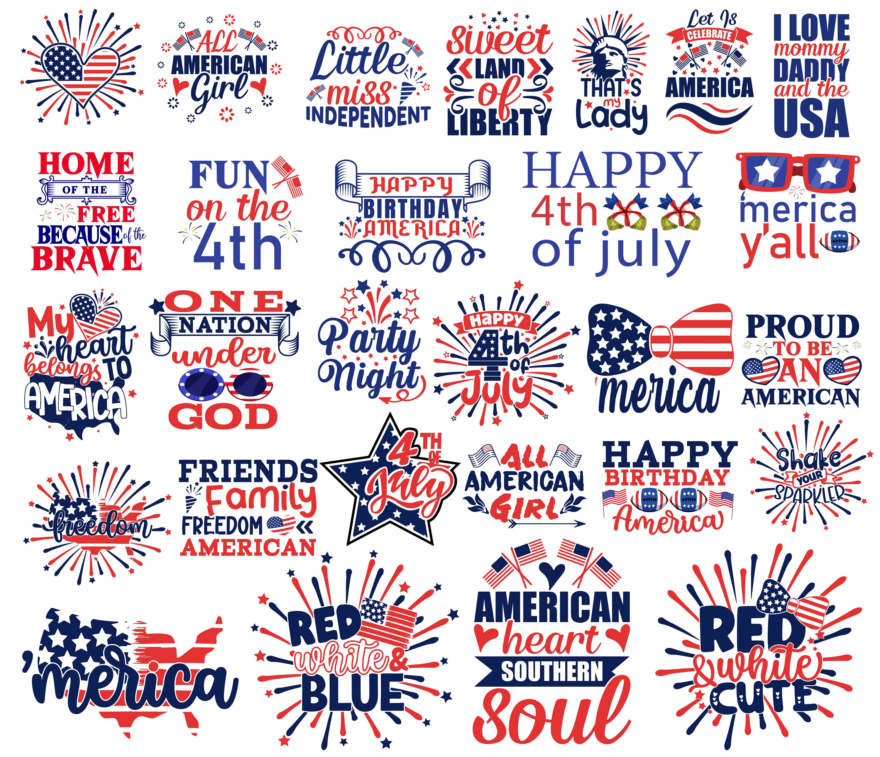 4th July SVG Bundle Independence Day Svg 4th of July SVG - Etsy