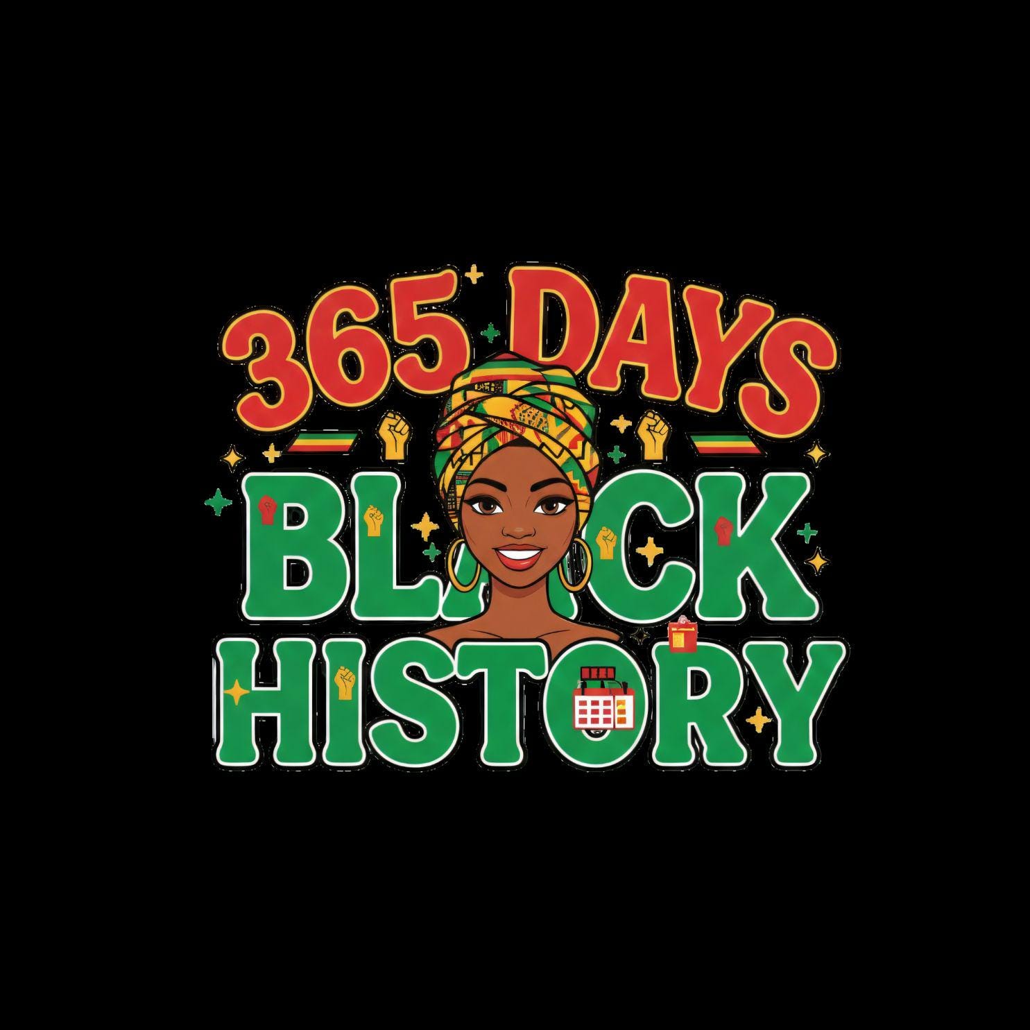 365 Days Black History PNG, African American, Afrocentric Woman Graphic ...
