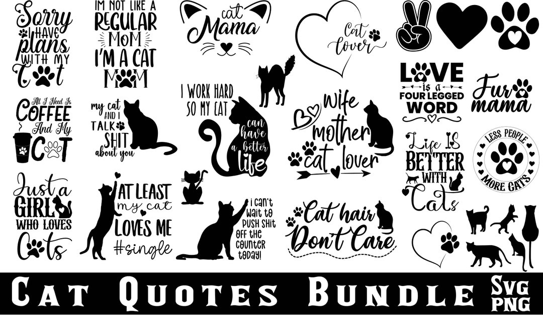 Cat Saying Svg, Cat Bundle Svg, Cat Shirt Svg, Cat Mom Svg, Cat Lover ...