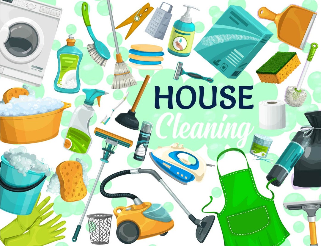 Cleaning Supplies Clipart, Cleaning Clipart, House Cleaning Clipart ...