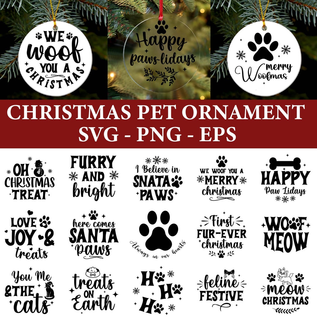 Pet Christmas Ornament SVG Bundle: Dog Designs (cut Files) - Etsy