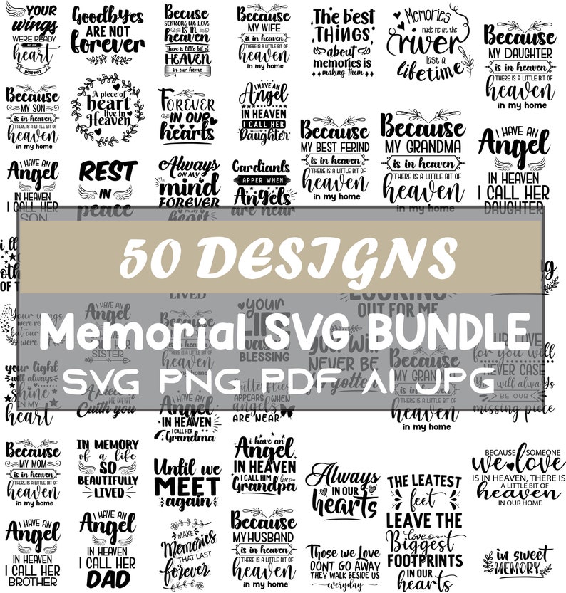 Memorial Svg Bundle Memorial Quotes Svg Rest in Peace - Etsy UK