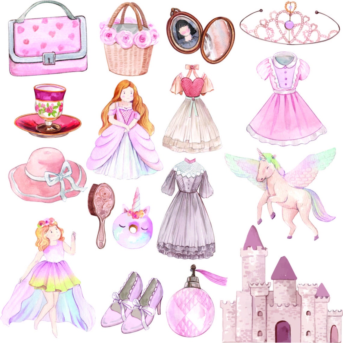 Princess Clipart Little Princess Clipart Vector Fairy Tale - Etsy