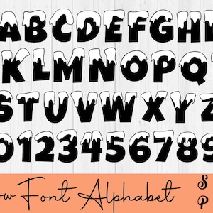 Snow Font SVG, Winter Svg, Snow Monogram, Winter Fonts, Christmas ...