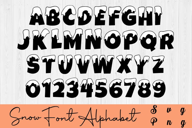 Snow Font SVG: Winter Alphabet, Christmas Letters (digital Download) - Etsy