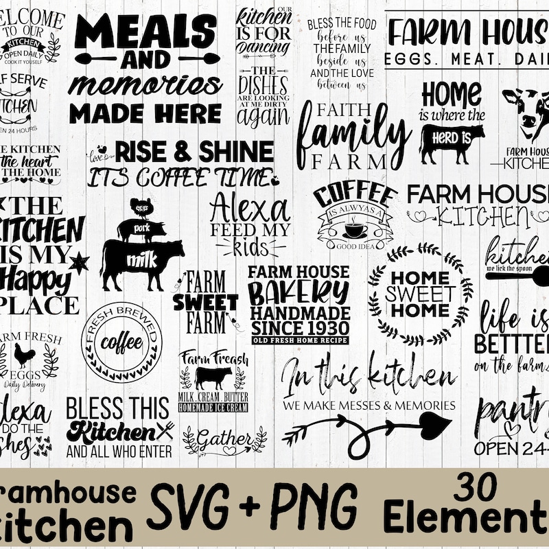 Farmhouse Kitchen Svg - Etsy