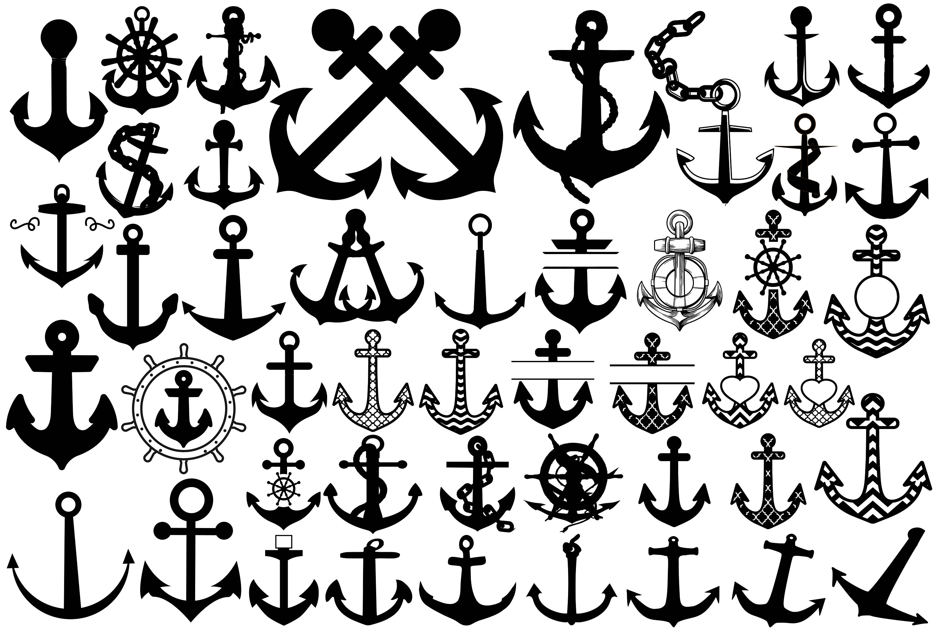 Cute Black Anchor Clip Art