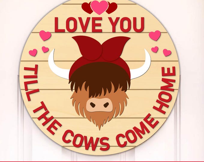 Highland Cow Shiplap Sign File SVG, Farm Glowforge, Luckyheartdesignsco ...