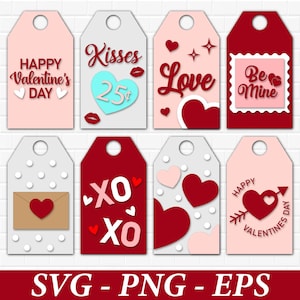 Valentine Gift Tags SVG, Svg Love Gift Tags, Happy Valentine Day, Svg ...