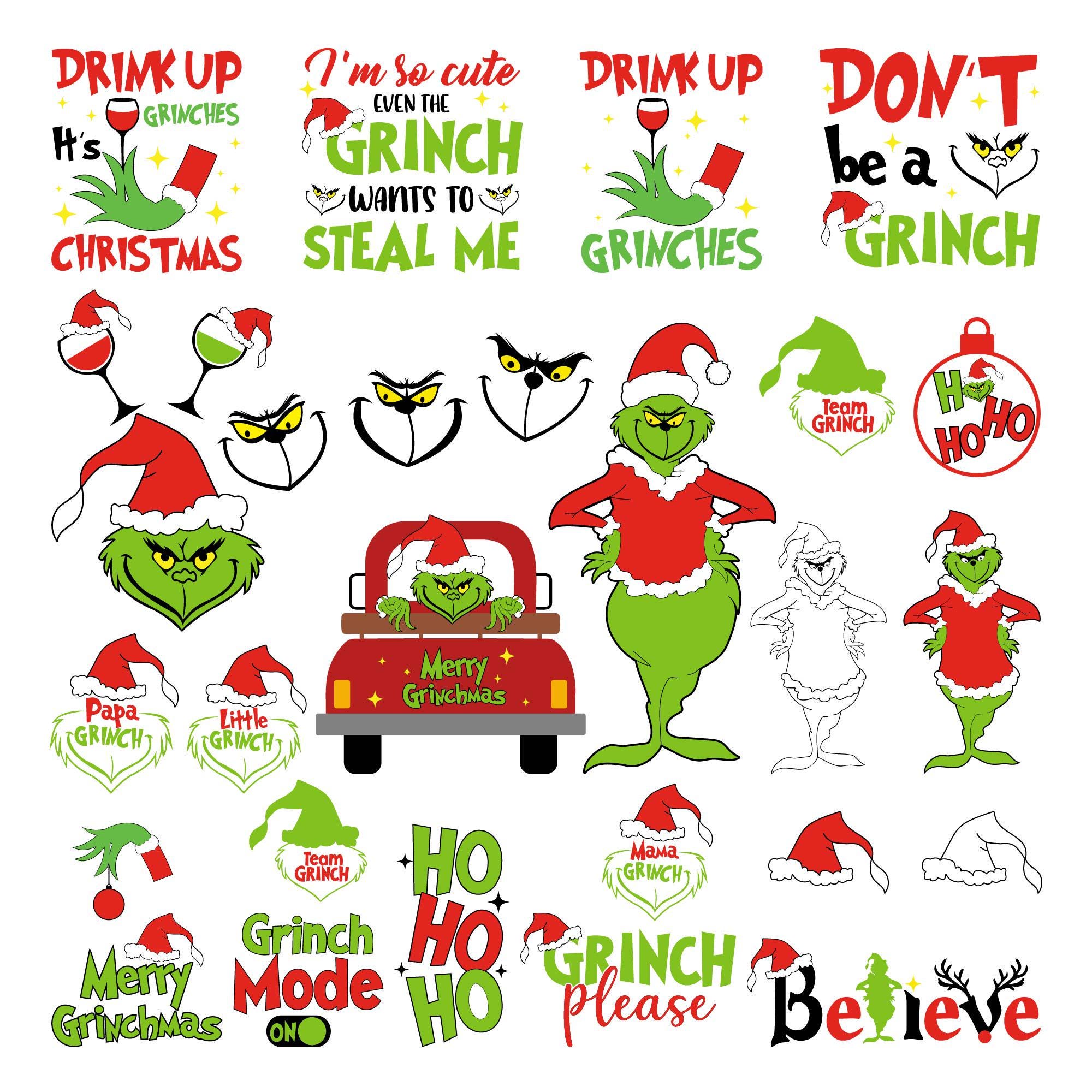 Grinch Svg Grinch Face Sketch SVG