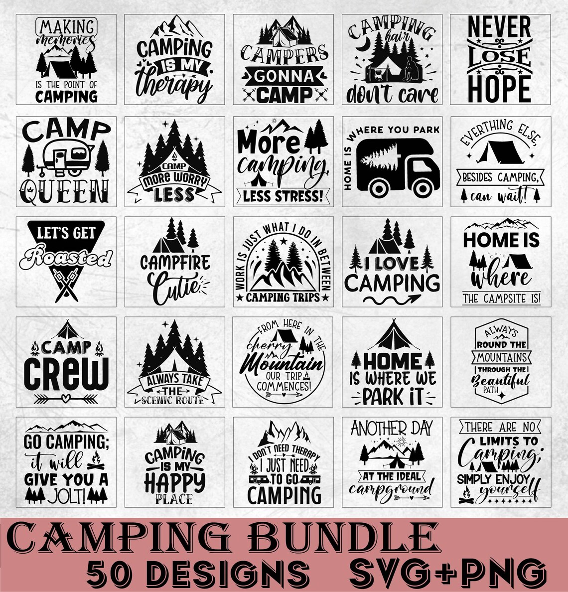 Camping Svg Bundle Camping Saying Quote Svg Camp Printable - Etsy