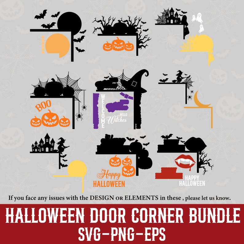 Halloween Door Corner Decor SVG Bundle: Laser Cut Files (digital ...