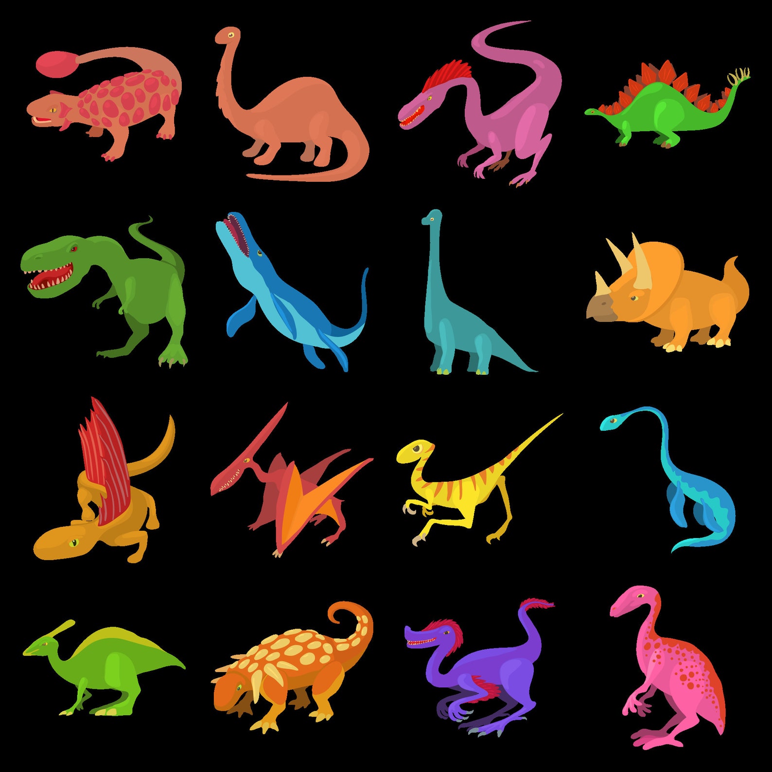 Dinosaur SVG Bundle Dinos Cricut Cartoon Dinosaurs | Etsy