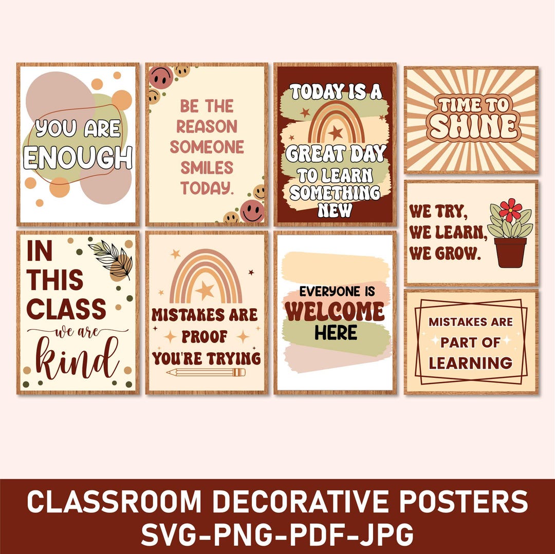 Motivational Classroom Posters Bundle: Printable Educational Wall Art ...