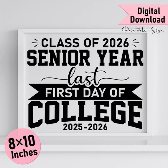 Kids Tap Shoes Class Of 2026 Senior Sign | Officially A Senior My Last ...