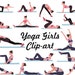 Yoga Girls Clipart Fashion Girls Poses, Yoga Posture SVG Bundle ...