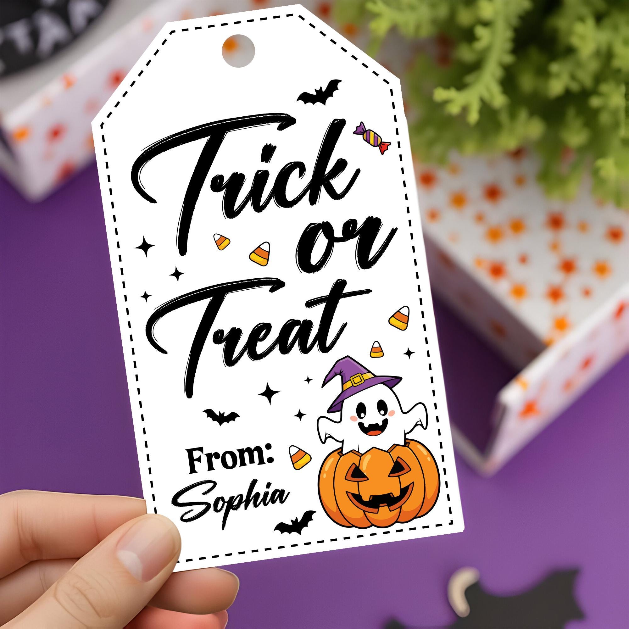 Happy Halloween Gift Tags, Printable Treat Bag Tags (PNG) - Etsy