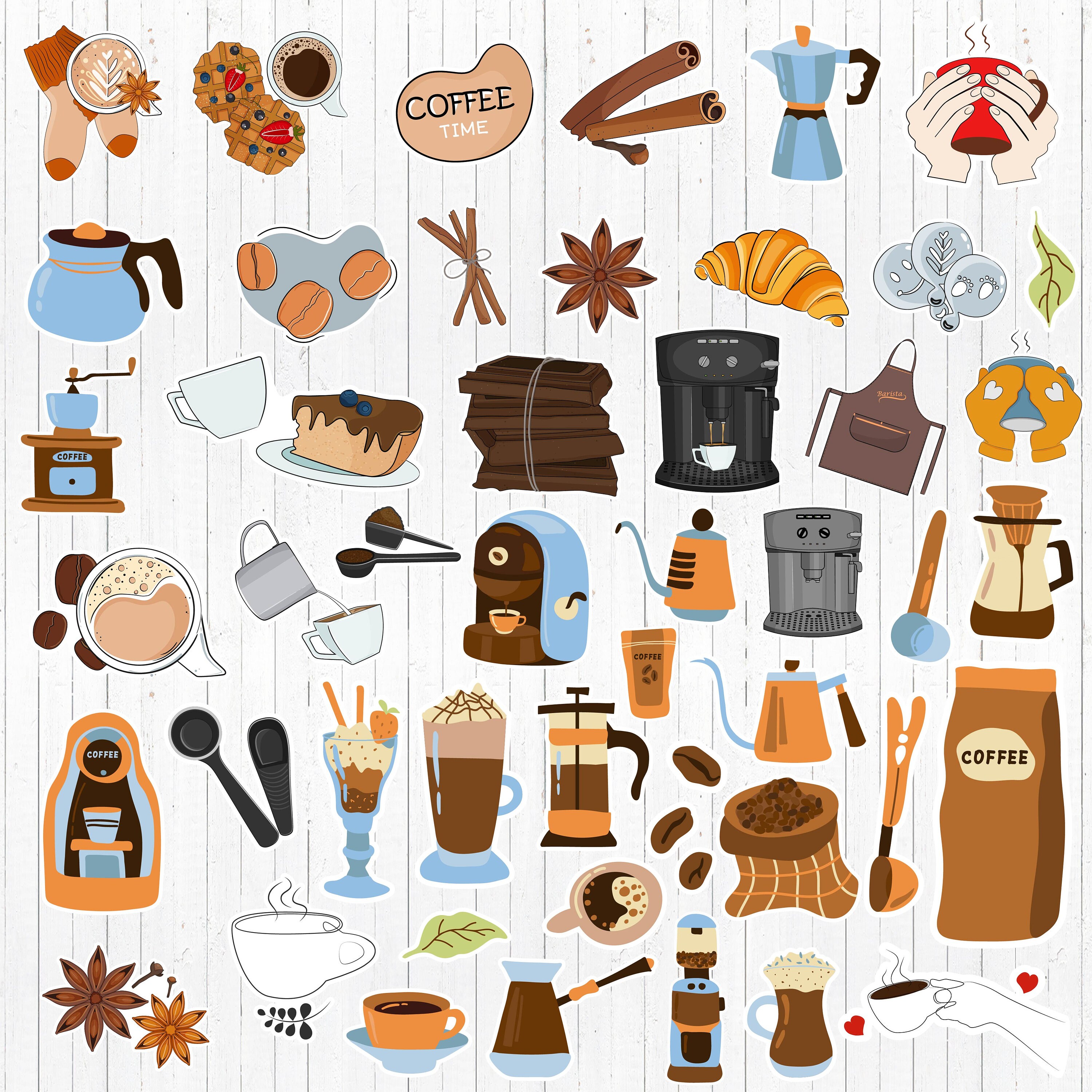 Coffee Clipart Set Beans Clipart Coffee Mugs Clipart Coffee - Etsy