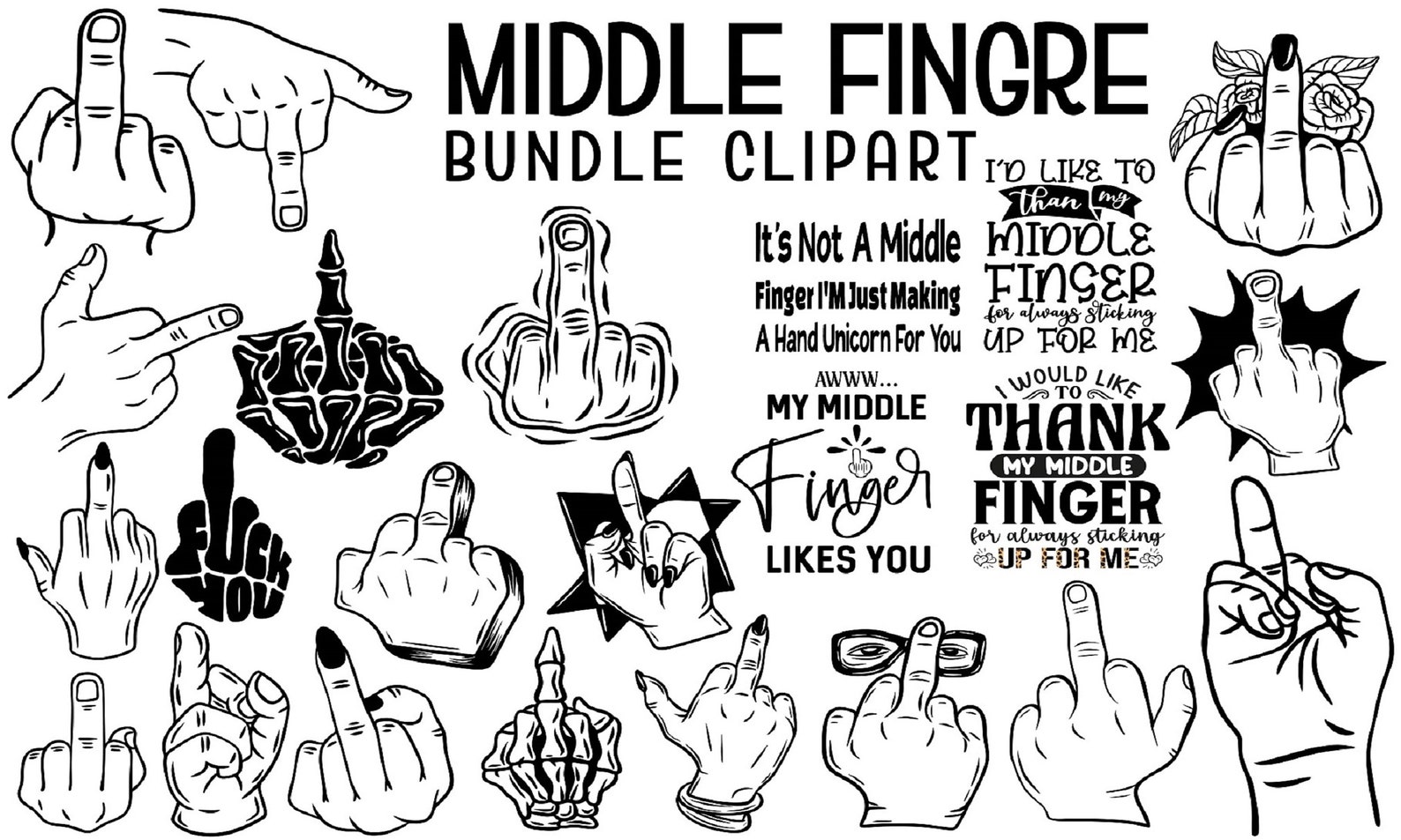 Middle Finger SVG, Middle Finger PNG, Floral Middle Finger Cut File ...