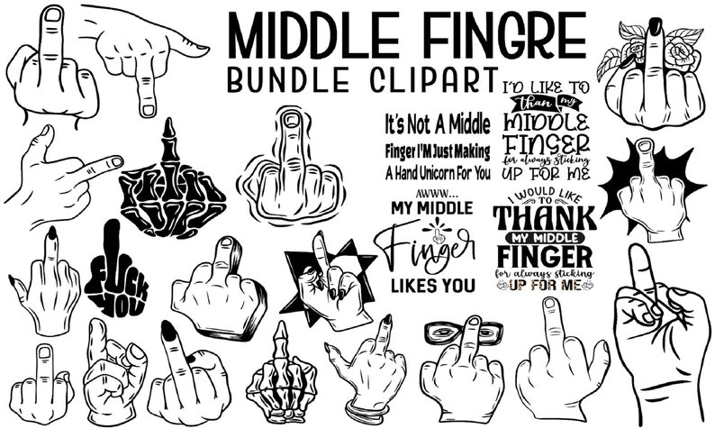 Middle Finger SVG, Middle Finger PNG, Floral Middle Finger Cut File ...