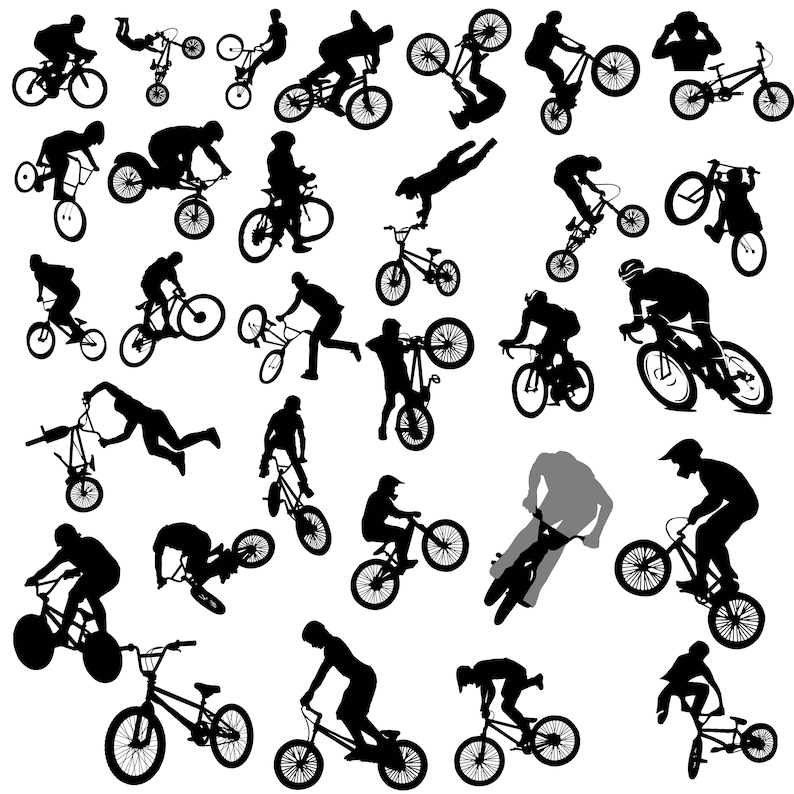 BMX Rider SVG Bundle: Bicycle Racer Silhouette Clipart (digital ...