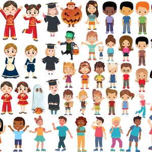 Kids Clipart Set Children Boys Girls Clip Art Child - Etsy